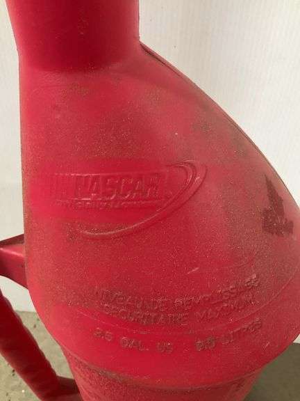 NASCAR 2.5 Gallon Gas Can (32” tall with spout) - Sherwood Auctions