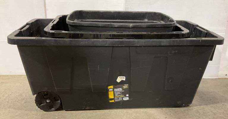 Heavy Duty 64 Gallon Storage Tote on Wheels, 27 Gallon & 20 Gallon ...