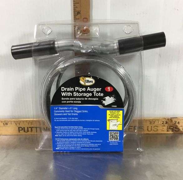 Drain Pipe Auger 1/4” Diameter By 8’ Long - Sherwood Auctions