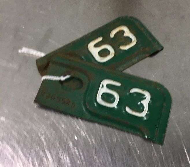License Plate Corner Tabs 1963 - Sherwood Auctions