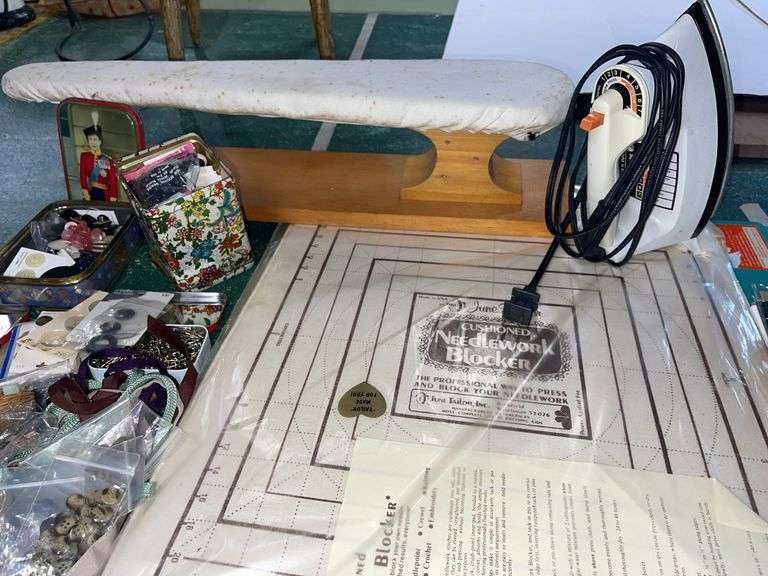Sewing Notions, Antique Buttons & Cutting Boards, Needlework Blocker ...