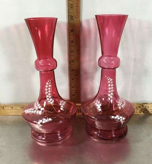 Cranberry Vases - Sherwood Auctions