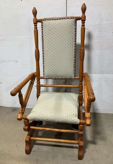 Vintage Padded Rocking Chair with Springs - Sherwood Auctions