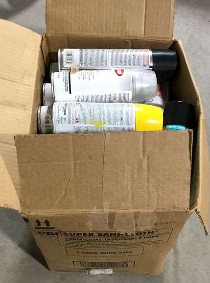 Box of Spray Paint and Spray Cans - Sherwood Auctions