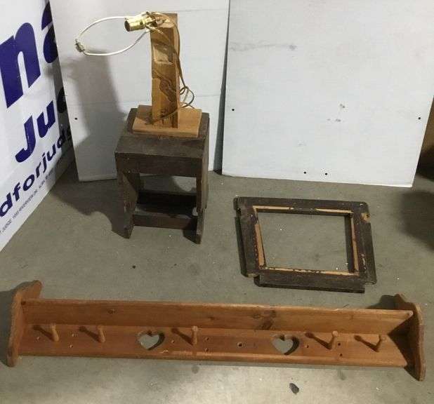 Wooden Coat Rack, Stand, Lamp - Sherwood Auctions