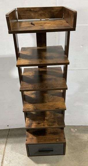 Small Wooden Shelf Unit (38” tall & 11” x 11”) - Sherwood Auctions