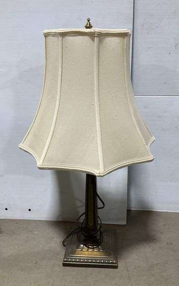 26” Tall Heavy Metal Base Lamp (tested works) - Sherwood Auctions