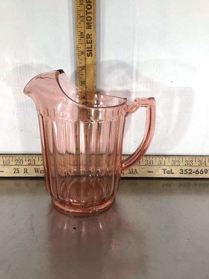 Pink Depression Glass Pitcher - Sherwood Auctions