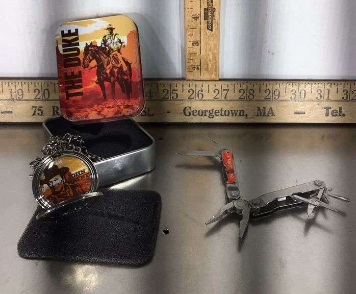 John Wayne Pocket Watch and Stainless Steel Mini Multitool - Sherwood ...