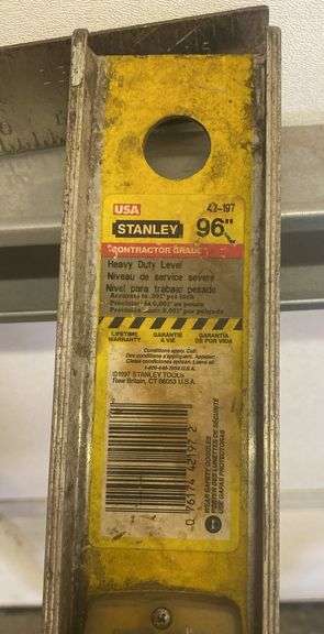 96” STANLEY Heavy Duty Level & More - Sherwood Auctions
