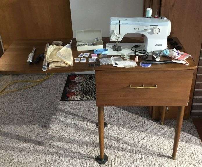 Elna Super Sewing Machine and Supplies, Has Power - Sherwood Auctions