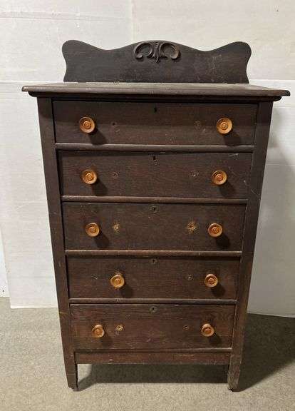 Antique 5 Drawer Dresser - Sherwood Auctions