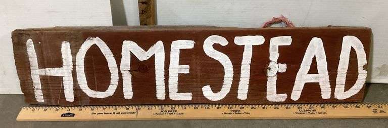 Wooden Homestead Sign - Sherwood Auctions