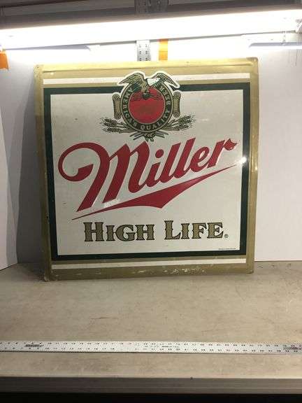 Miller High Life Métal Bar Sign35.5”x35.5” - Sherwood Auctions