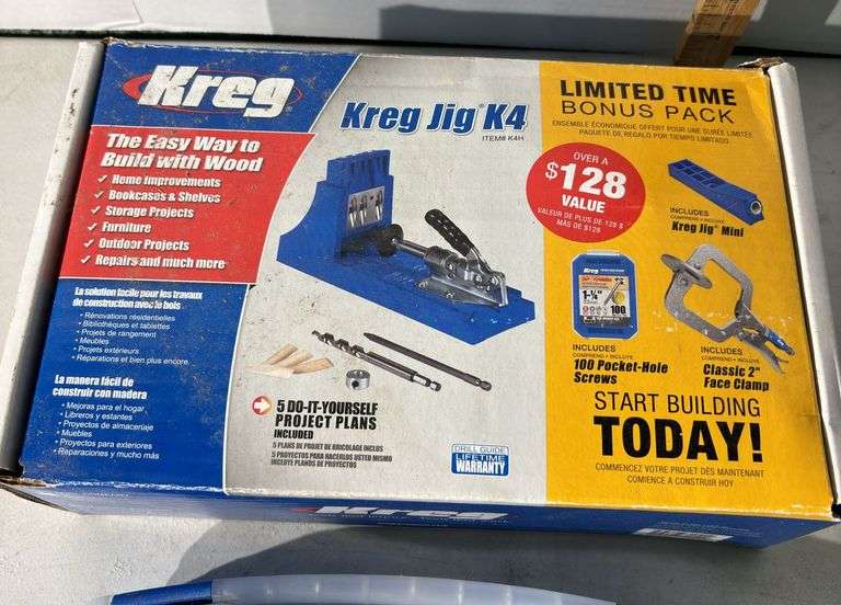 Kreg Jig K4 & Kreg Pocket-Hole Screw Project Kit & Soft/Plywood Screws ...