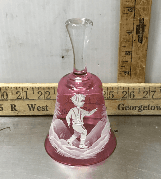 Mary Gregory Cranberry Glass Bell - Sherwood Auctions