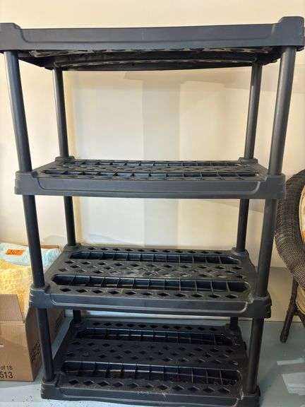 Black Plastic 4 Tiered Shelve 55 x 36 - Sherwood Auctions