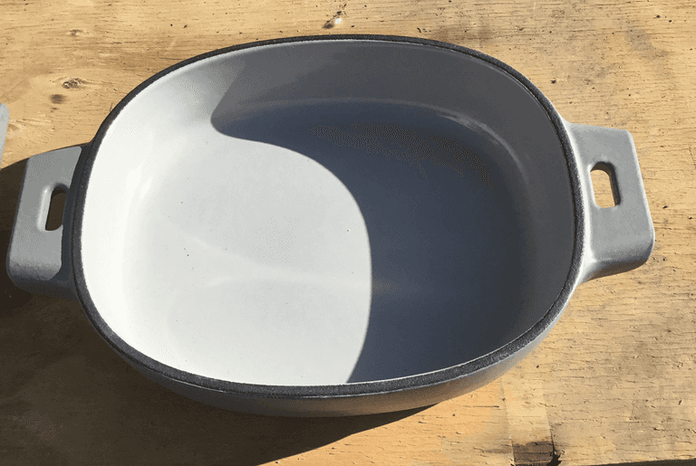 10” and 7” Pampered Chef Enamel Cast Iron Baking Dishes - Sherwood Auctions