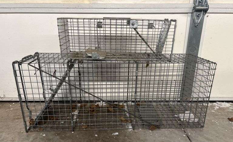 Two Little Giant Animal Traps ( 33”L,10”W, 13”T) (18”L,7”W,7”T ...