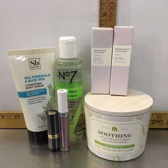 Soapbox Body Scrub, No7 Toning Water, Soothing Candle, Lipstick ...