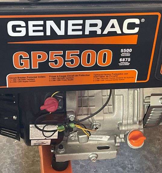 Generac GP5500 Watt Generator- Used Once - Sherwood Auctions