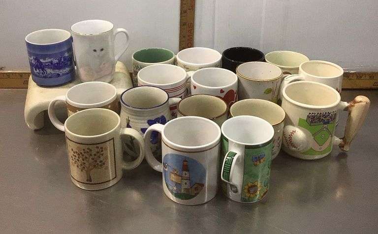 Large Box Of Coffee Mugs - Sherwood Auctions
