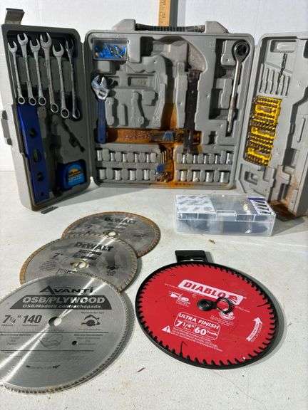 Mustang Tool Kit, DeWalt 7” Dry/Wet Diamonds Blades & Bionso 28pc ...