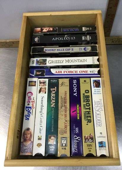 2 Wooden Boxes With VHS & DVD - Sherwood Auctions