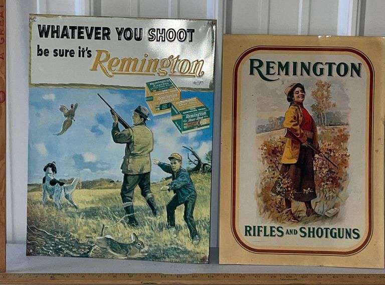 Remington Tin Signs - Sherwood Auctions