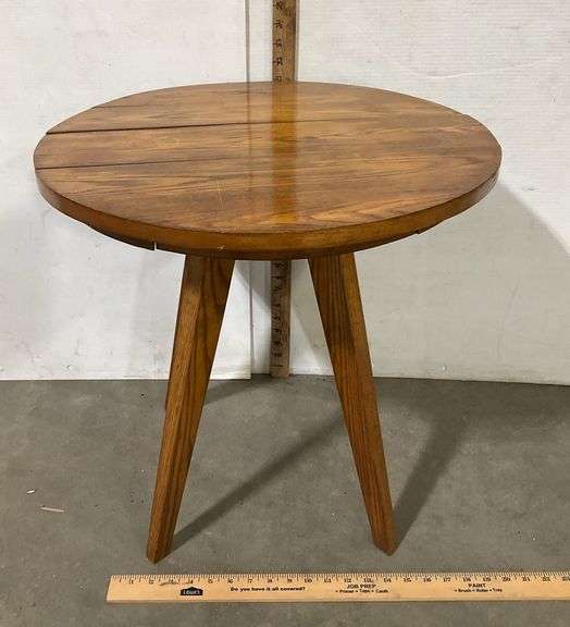 4 Legged Wooden Round Side Table (21” across) - Sherwood Auctions