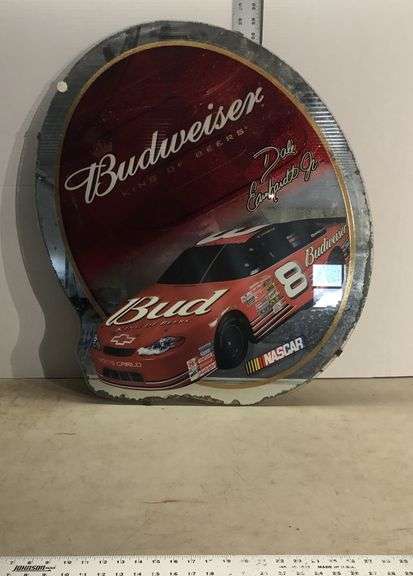 Budweiser Dale Earnhardt Jr. Bar Mirror 30”x26” - Sherwood Auctions