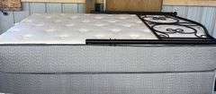 Simmons Beauty Sleep Twin Mattress/Box Springs, Black Metal Headboard ...