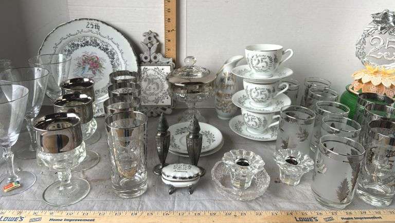 Silver 25th Anniversary Glassware - Sherwood Auctions