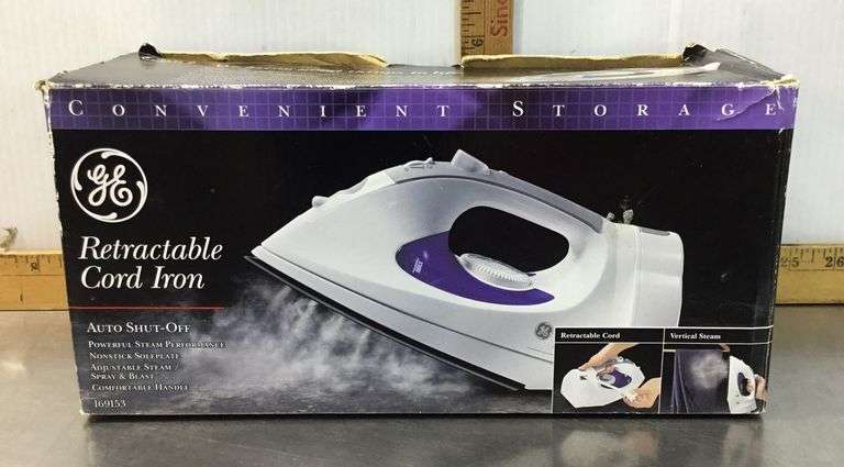 Retractable GE Cord Iron (has power) - Sherwood Auctions