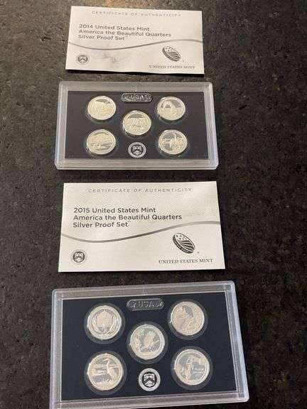 2014 S & 2015 S U.S. Mint America the Beautiful Quarters Proof Sets ...