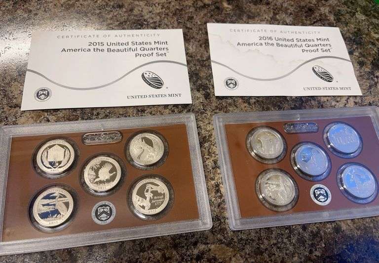 2015 S & 2016 S U.S. Mint America the Beautiful Quarters Sets ...