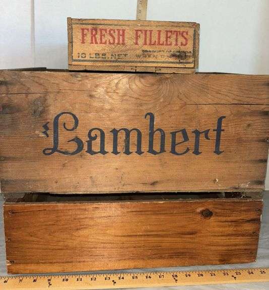 Fresh Fillets, Lambert Market Co. & Randall Box Co. Wooden Crates ...