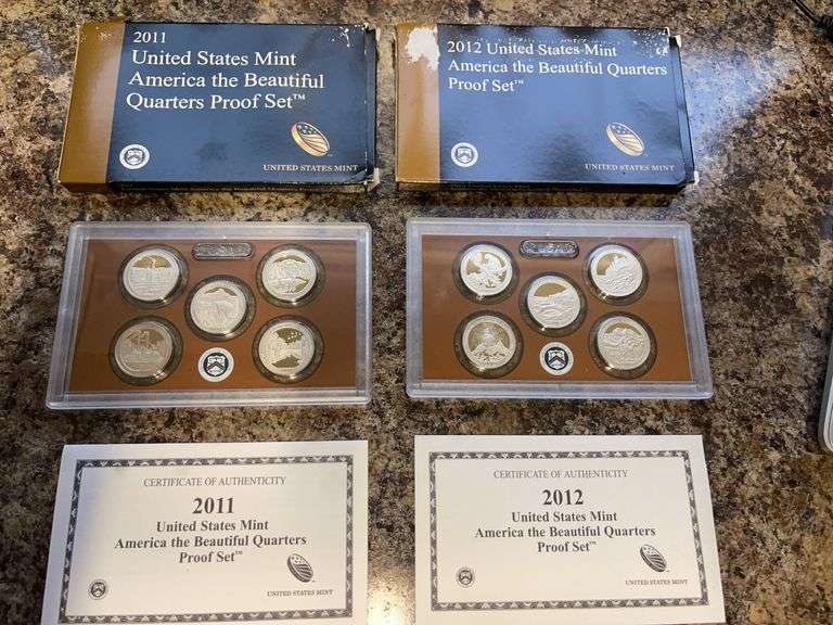 2011 S & 2012 S U.S. Mint America the Beautiful Quarters Sets ...