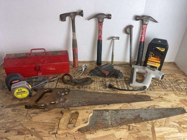 Hand Saws, Stanley Electric Stapler, Glue Gun, Toolbox & Tools ...