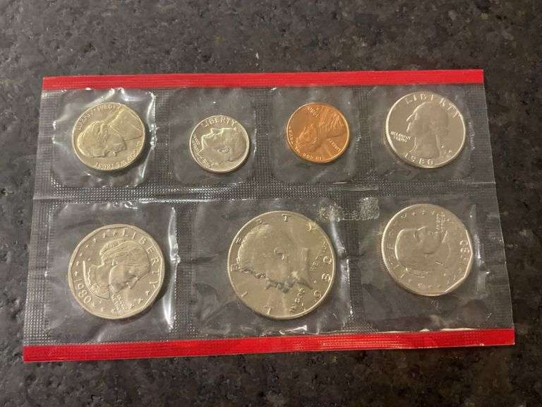 1980 United States Mint Uncirculated Coin Set - Sherwood Auctions