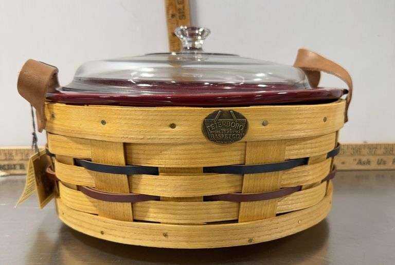 PeterBoro Basket Lazy Susan Serving Dish - Sherwood Auctions