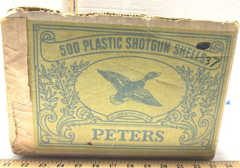 Peters 500 Plastic Shotgun Shells Cardboard Box (box only) - Sherwood ...