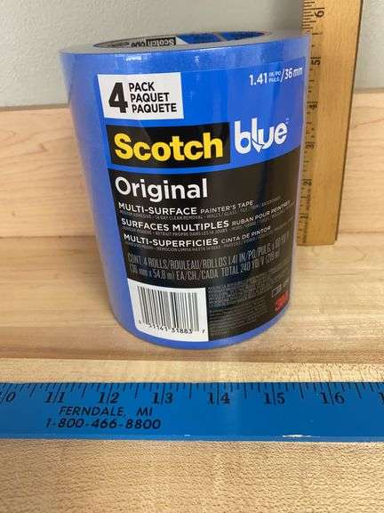 4 Pack Original Scotch Blue Tape (new) - Sherwood Auctions