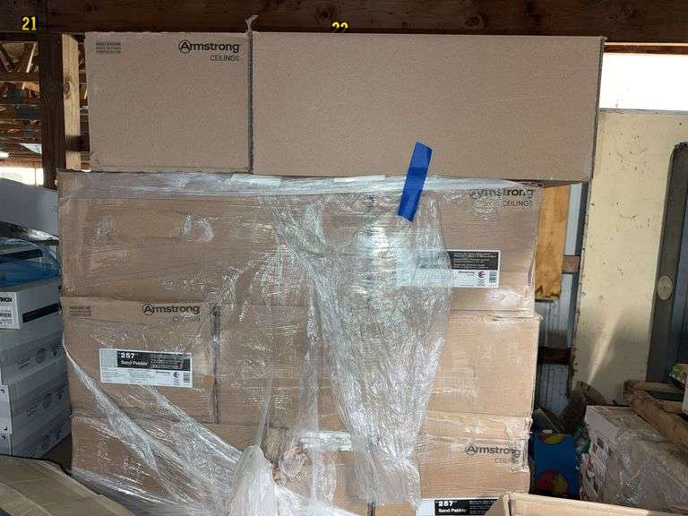 Pallet of Armstrong Sand Pebble Ceiling Tiles - 40 Square Feet per Box ...