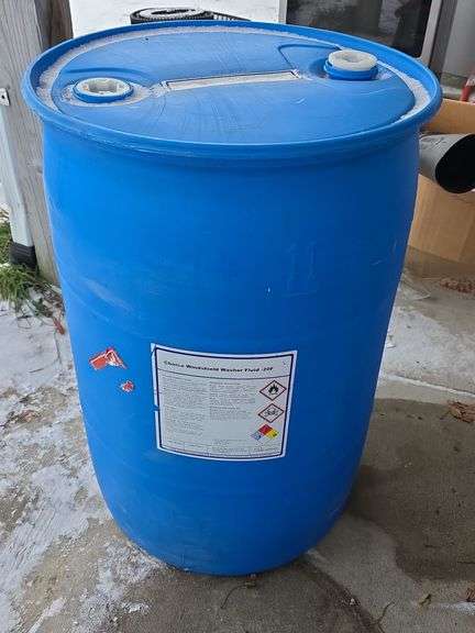 Empty Blue 55 Gallon Drum - Sherwood Auctions