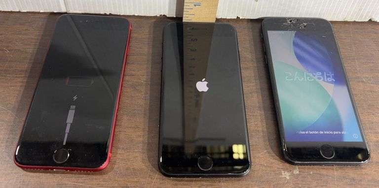 Qty-3 iPhones (Assorted Models) 1 Has Crack - Sherwood Auctions
