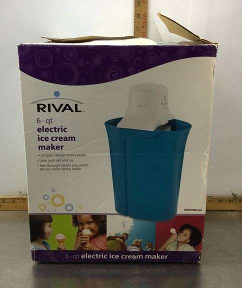 Rival 6 Quart Electric Ice Cream Maker (has power) - Sherwood Auctions