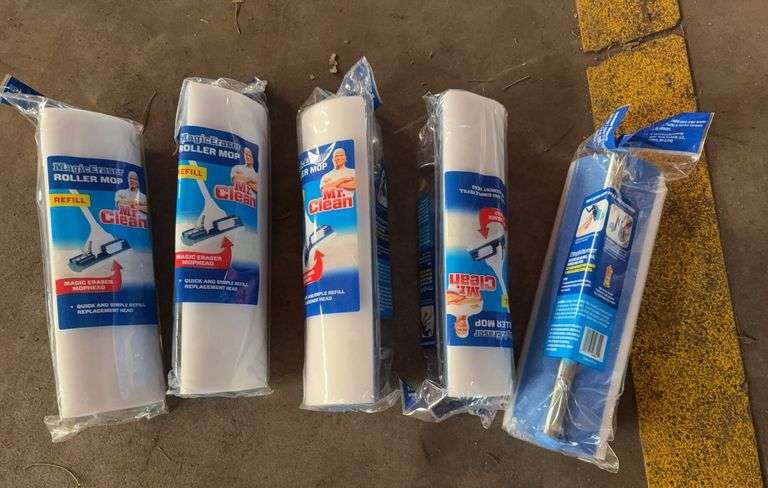 Five Mr. Clean Magic Eraser Blue & White Roller Mop Refills - Sherwood ...