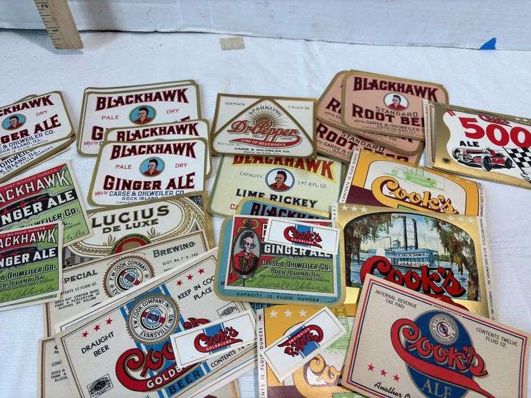 Collection of Vintage Blackhawk, Cook’s and other Beverage Bottle ...