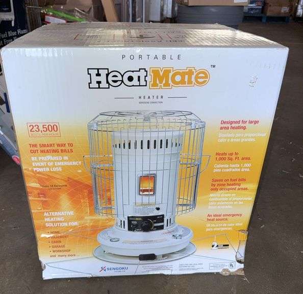 Portable Heat Mate 23,500 BTU Kerosene Heater- unused - Sherwood Auctions